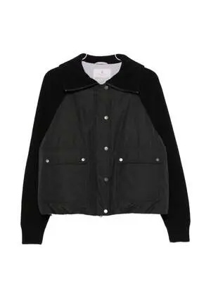 Brunello Cucinelli Down Jacket With Wool Knit Sleeves - Multicolor