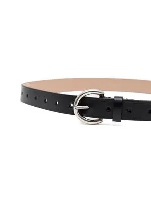 Phoebe Philo Round Buckle Leather Belt - Multicolor