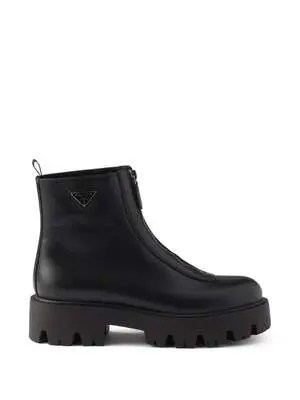 Prada Leather Zip-up Boots - Multicolor