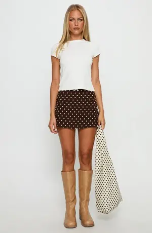 Princess Polly Tejano Polka Dot Miniskirt