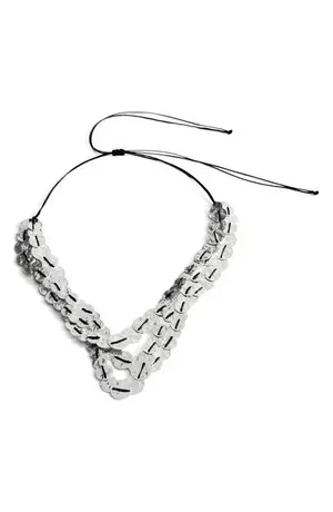 Mango Drawstring Frontal Necklace - Silver