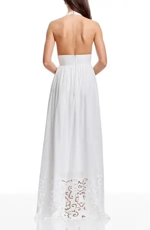 Dress The Population Nessie Cutwork Detail Halter Gown
