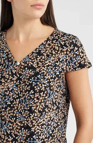 Anne Klein Print One-button Top