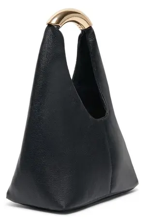 Dolce Vita Evelisse Faux Leather Hobo Bag With Metallic Hoop Handle - Black