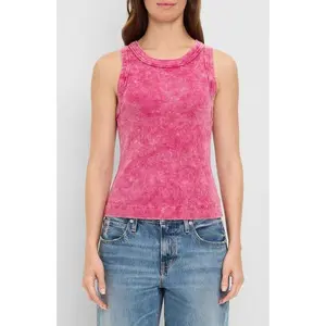 Michael Stars Gina Wide Binding Cropped Tank - French Rose