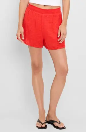 Michael Stars Alva Smocked Gauze Shorts - Samba