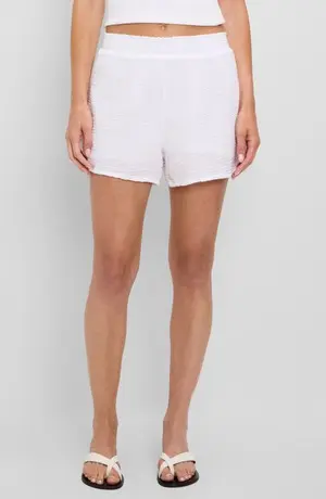 Michael Stars Alva Smocked Gauze Shorts - White