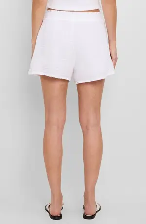 Michael Stars Alva Smocked Gauze Shorts - White