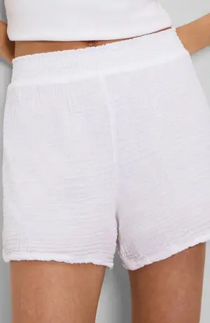 Michael Stars Alva Smocked Gauze Shorts - White