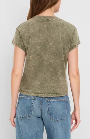 Michael Stars Harlan Cropped V-neck T-shirt - Caper