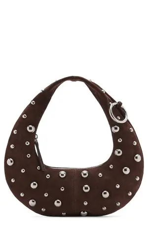 Mango Embellished Leather Handbag