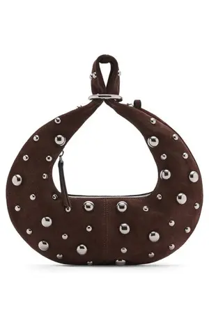 Mango Embellished Leather Handbag