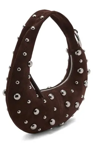 Mango Embellished Leather Handbag