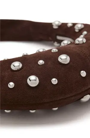 Mango Embellished Leather Handbag
