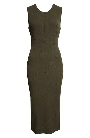 Veronica Beard Tamiko Sleeveless Knit Midi Dress - Loden
