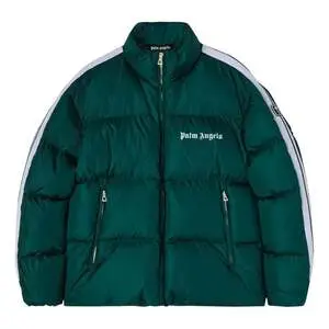 Palm Angels Classic Track Padded Down Jacket - Green/white