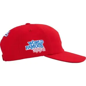 Supreme World Famous S Logo 6-panel Cap - Red