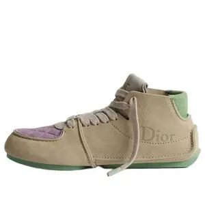 Dior DIOR 26 Roadie Lace-Up Sneakers Beige/green/purple