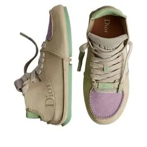 Dior 26 Roadie Lace-up Sneakers - Beige/green/purple