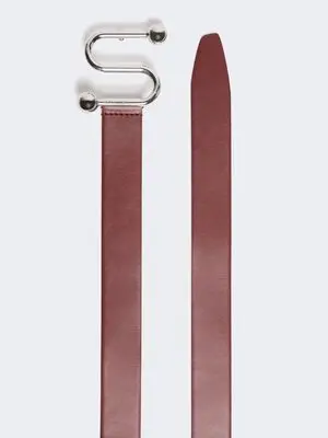 Max Mara Leather Belt With Buckle