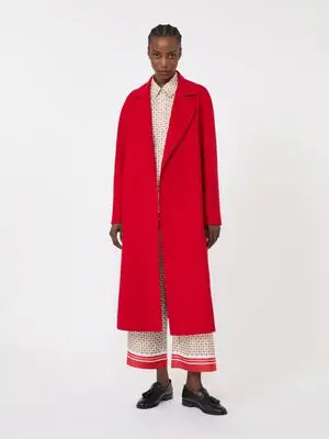 Max Mara Long Wool, Cashmere And Silk Coat