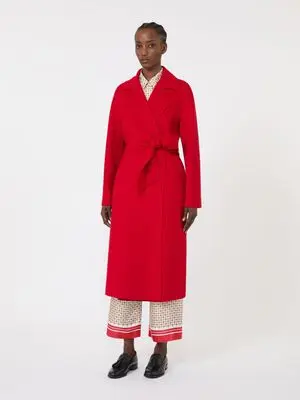 Max Mara Long Wool, Cashmere And Silk Coat