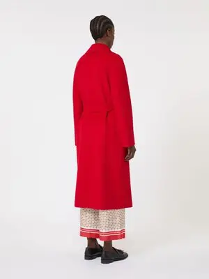 Max Mara Long Wool, Cashmere And Silk Coat