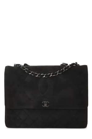 Chanel Quilted Suede 'cc' Flap