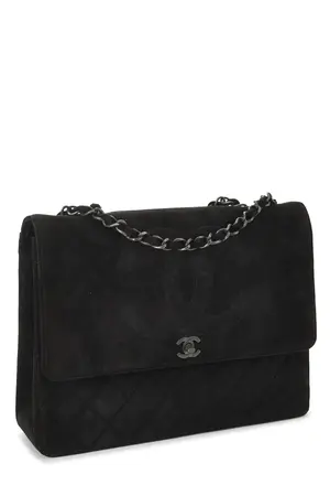 Chanel Quilted Suede 'cc' Flap