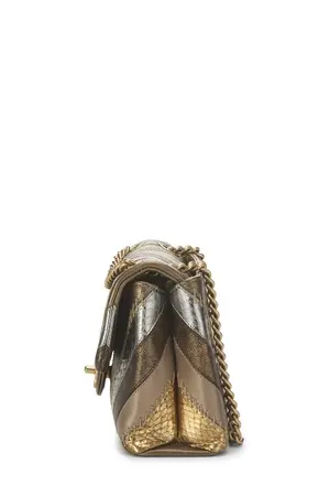 Chanel Calfskin Patchwork Chevron Half Flap
