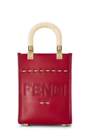 Fendi Calfskin Sunshine Shopper - Red
