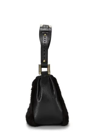 Fendi Fur Logo Flap Baguette