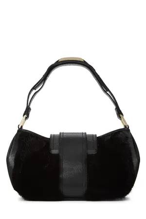 Fendi Fur Logo Flap Baguette