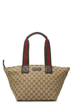 Gucci Original Gg Canvas Web Soft Zip Tote