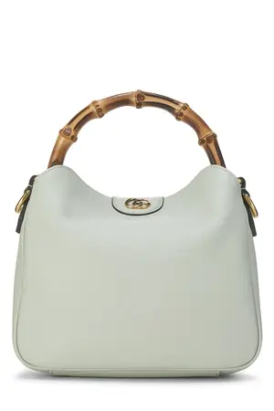 Gucci Leather Diana Bamboo Shoulder Bag - Green