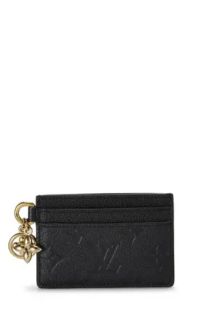 LOUIS VUITTON Monogram Empreinte Charms Card Holder - Black
