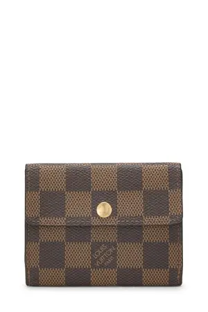 LOUIS VUITTON Damier Ebene Canvas Ludlow Card Holder - Brown