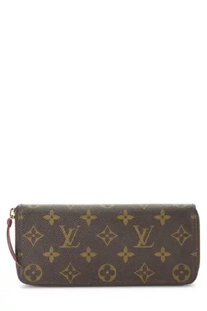 LOUIS VUITTON Burgundy Monogram Canvas Clemence Wallet