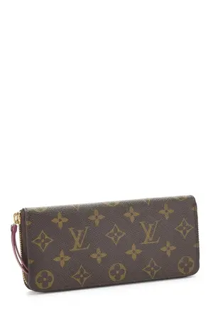 LOUIS VUITTON Burgundy Monogram Canvas Clemence Wallet