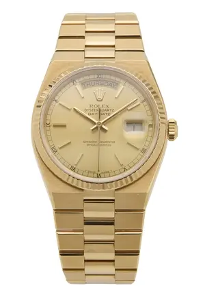 ROLEX 18k Gold Oyster Quartz Day-date President 19018 36mm
