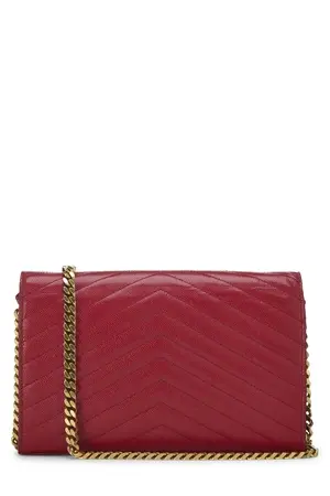 Saint Laurent Grainy Monogram Wallet On Chain