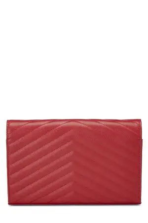 Saint Laurent Grainy Monogram Wallet On Chain