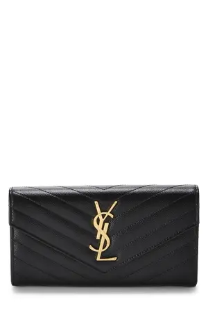 Saint Laurent Grained Calfskin Envelope Wallet