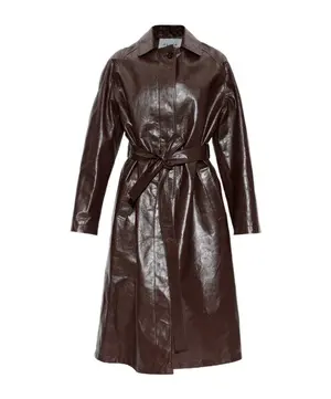 Alaïa Long-sleeved Coat - Wine Red