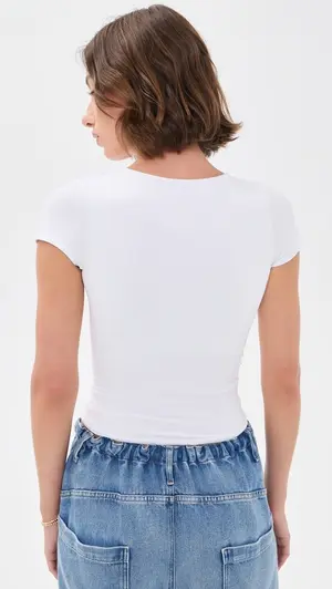 Free People Square Neck Cap Sleeve Baby Tee