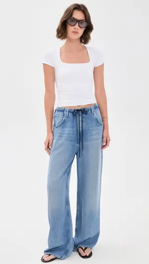 Free People Square Neck Cap Sleeve Baby Tee