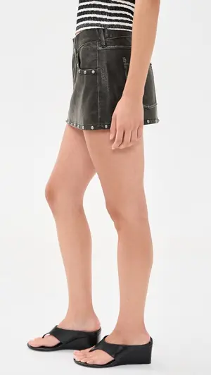 Free People Lainey Studded Vegan Mini Skirt