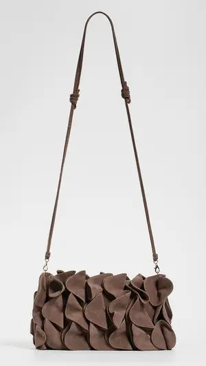 Farm Rio Suede Flower Clutch Bag
