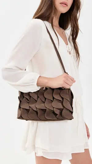 Farm Rio Suede Flower Clutch Bag