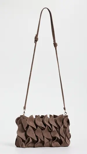 Farm Rio Suede Flower Clutch Bag